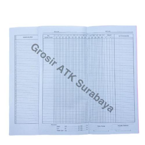 Jual BUKU DAFTAR ABSEN Absensi Kehadiran Presensi Siswa Murid Sekolah ...