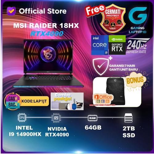 Promo MSI RAIDER 18HX I9 14900HX RTX4090 64GB 2TB W11 OHS 18.0UHD ...