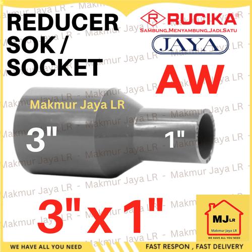 Jual Reducer Sok 3 x 1 inch PVC AW RUCIKA / AW MURAH JAYA Verlop 3" x 1 ...