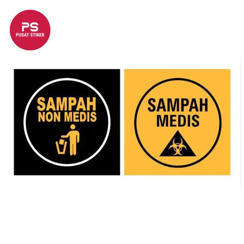 Jual Stiker sampah medis non medis stiker k3 stiker tulisan sampah uk ...
