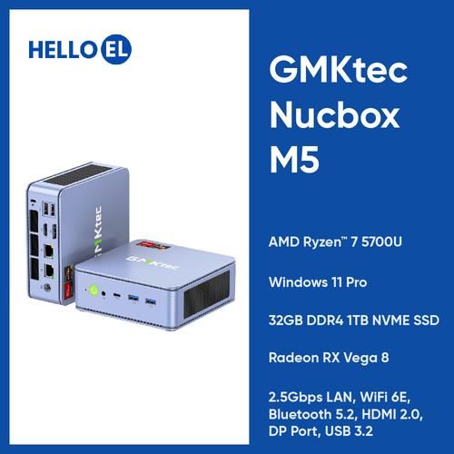 Jual GMKtec Nucbox M5 AMD Ryzen 7 5700U Windows 11 Pro 32GB/1TB Mini PC ...