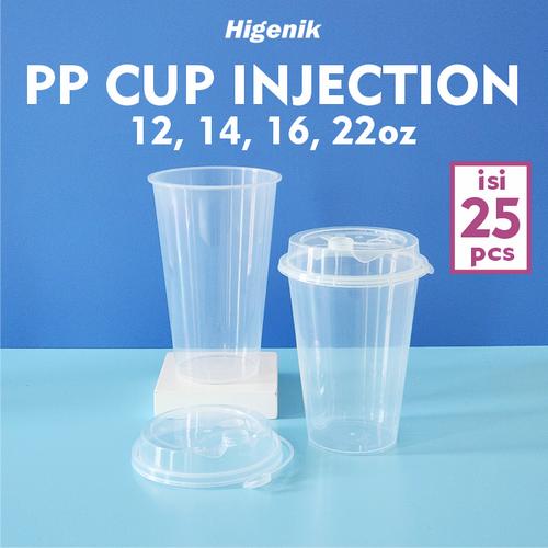 Promo Gelas Cup Plastik PP Injection 12, 14, 16, 22oz Anti Bocor New ...