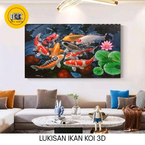 Jual LUKISAN IKAN KOI KARYA ANAK BANGSA/LUKISAN aesthetic/HIASAN ...