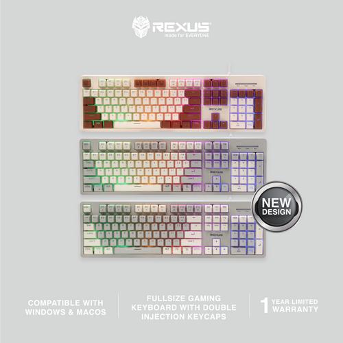 Jual Keyboard Gaming Fullsize Rexus Battlefire K9E Rainbow - White ...
