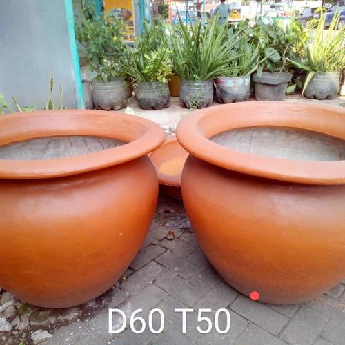 Jual Pot tanaman hias besar diameter 60 cm jumbo tanah liat warna ...