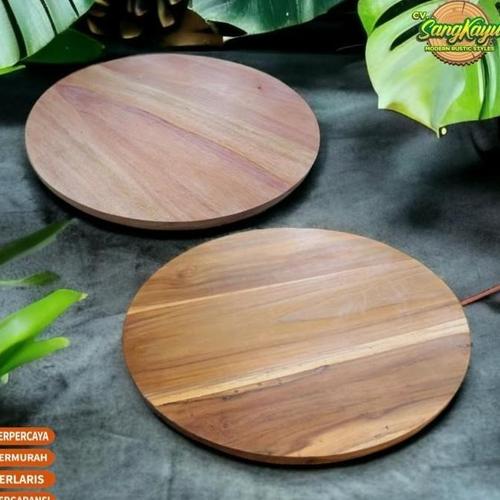 Jual Papan Kayu Bulat 60 Cm Round Wood Board Daun Meja Kayu - 45 Cm ...