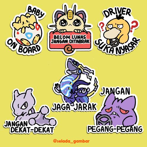 Jual Pokemon Stiker besar 12cm outdoor stiker SET 1 (Selada Gambar ...