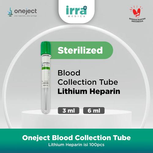 Jual Oneject Blood Collection Tube Lithium Heparin (Tabung Darah Plasma ...