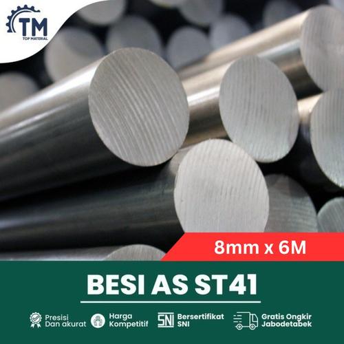 Jual Besi AS Bulat ST41 Diameter 8mm Panjang 6 Meter SNI Assental Putih ...