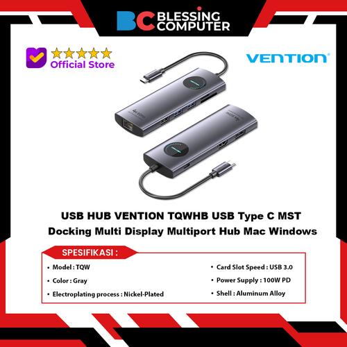 Promo USB HUB VENTION TQWHB USB Type C MST Docking Multi Display ...