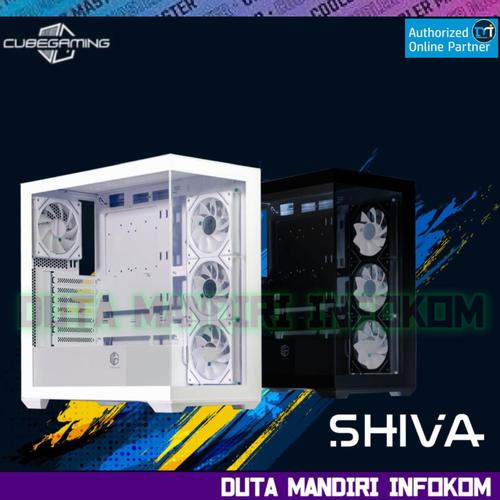 Jual Cube Gaming Premium SHIVA - Aesthetic Panoramic Tempered Glass Mid ...