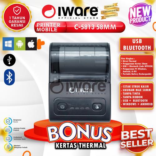 Promo Printer Thermal Mobile Iware C-5813 58mm RPP02N Bluetooth Android Ios - Jakarta Pusat ...