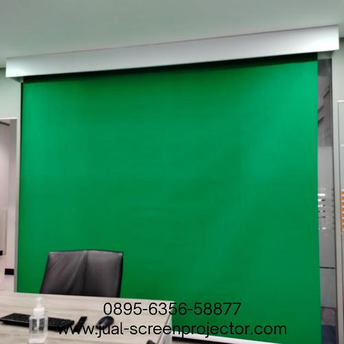 Promo layar green screen elektrik /green screen motorized lebar 331cm x ...