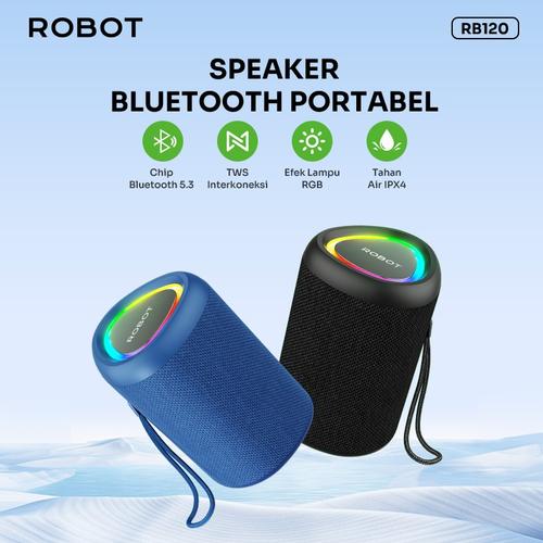 Jual ROBOT Bluetooth Speaker RB120 Bluetooth 5.3 RGB Waterproof IPX4 - Hitam - Kota Cimahi ...