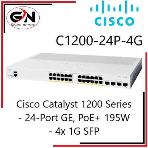 Jual Cisco Catalyst 1200 Series C1200-24P-4G Smart Switch 24-Port PoE+ ...