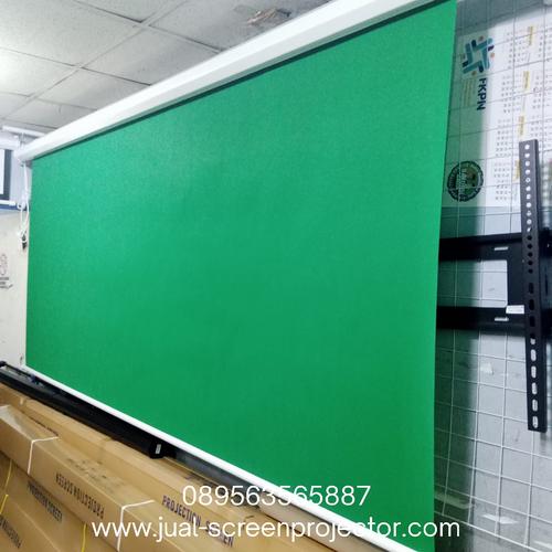 Jual layar green screen elektrik lebar 244cm X panjang 250cm motorized ...