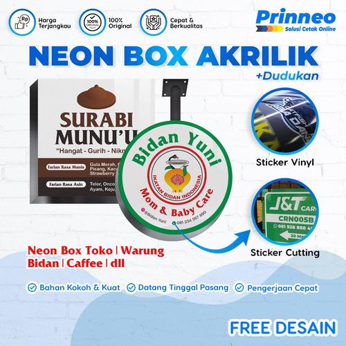 Jual NEON BOX CUSTOM, NEON BOX AKRILIK DENGAN DUDUKAN, 1 SISI DAN 2 ...