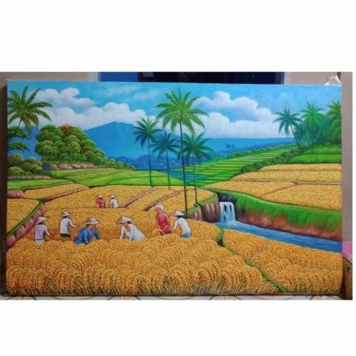 Jual Lukisan panen raya full padi - Kab. Bandung - house of painting ...