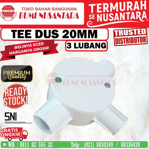 Jual Tee Dus Conduit 20mm 3 Lubang Dos Sambungan Listrik Polos Boss ...