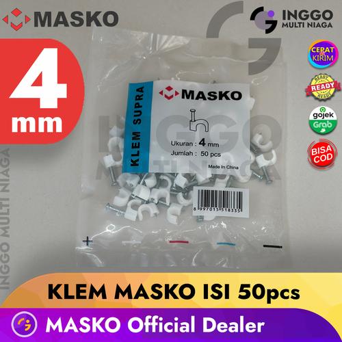 Jual Klem Masko Supra 4mm Ukuran Nomor No 4 Clip Kabel Listrik CCTV ...