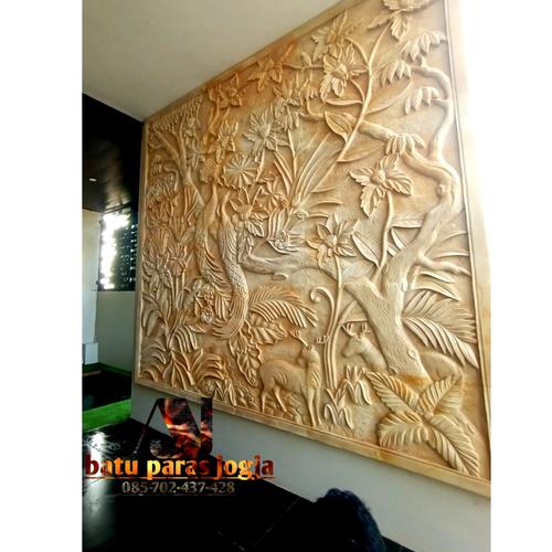 Jual batu ukir motif relief dinding hewan dan tumbuhan - Kab ...