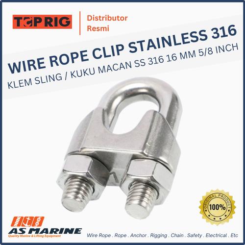 Jual Wire Rope Clip / Klem Sling / Kuku Macan 16 mm 5/8 Inch Stainless ...