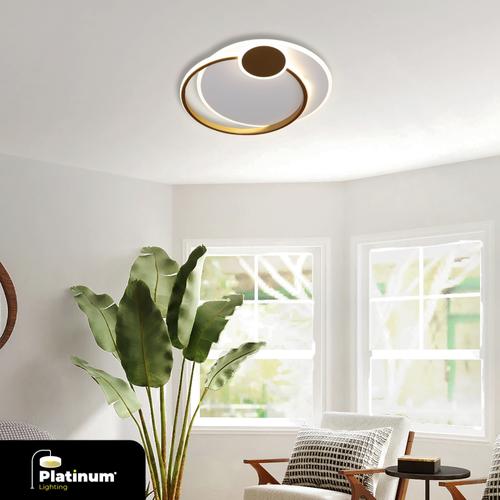 Jual Lampu Plafon Ceiling Bulat Hias Minimalis Gold White LED 3 Warna ...