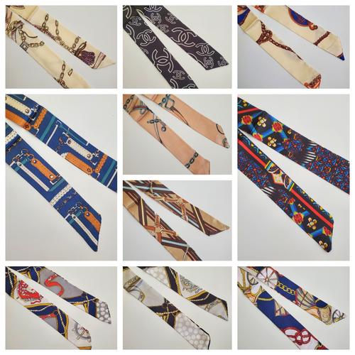 Jual Syal Twill* Lilit Tas Bag Scarf Panjang Wanita - Hitam - Kab ...