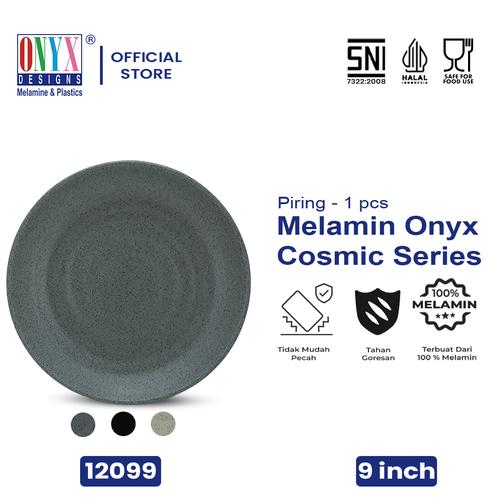 Promo Onyx Piring Makan Ceper Polos 9 inch Melamin Halal SNI Cosmic ...