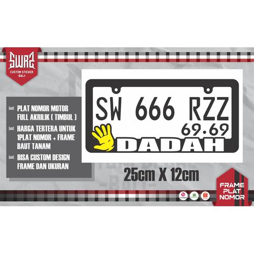 Jual FRAME + PLAT NOMOR MOTOR FULL AKRILIK - PLT HITAM 22x12, TANPA ...