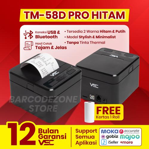 Promo PRINTER BLUETOOTH THERMAL KASIR VSC TM-58D PRO THERMAL PRINTER ...