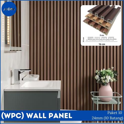 Promo (Paket 10 Batang) WPC wall Panel 24mm Dekorasi Dinding Premium ...