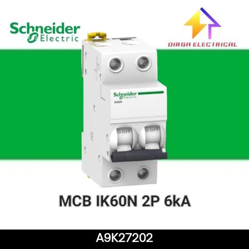 Jual MCB IK60N C2 2A A9K27202 2P 6kA 2PHASE KURVA C SNI SCHNEIDER ORIGINAL - Jakarta Pusat ...