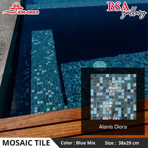 Jual KERAMIK MOSAIC KOLAM RENANG / MOZAIC TILE BIRU GLOSSY / MOZAIK ...