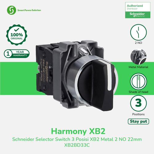 Promo Schneider Selector Switch 3 Posisi XB2 Metal 2 NO 22mm - XB2BD33C ...