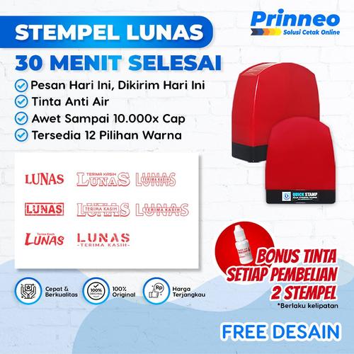 Jual STEMPEL LUNAS, FLASH, OTOMATIS, WARNA, GRATIS DESAIN - Tinta Merah ...