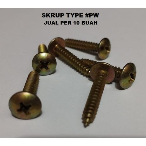 Jual Per 10 buah Skrup PW 8 x 1 inch Sekrup Kepala Bulat Plus M8 x ...