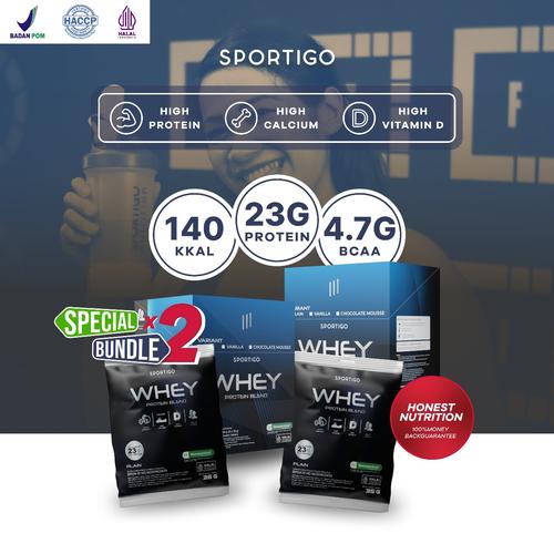 Promo SPORTIGO Susu Whey Protein Isolate Concentrate Pure 350 gram - 2 ...
