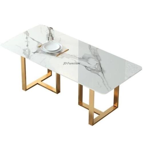 Jual DINING TABLE MEWAH STAINLESS GOLD RANGKA SANGAT KUAT BAHAN TOP ...