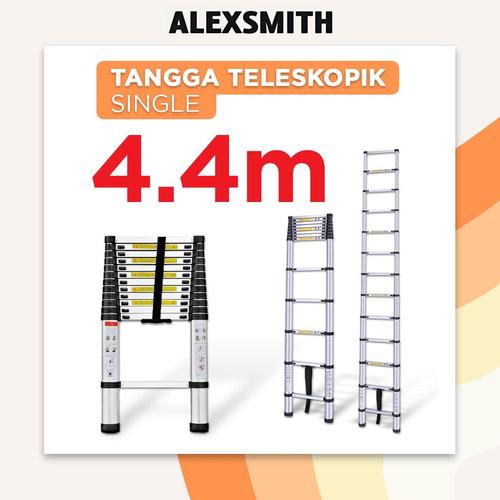 Jual Tangga Telescopic 4.4M Lipat Aluminium Teleskopik Single Ladder 4. ...
