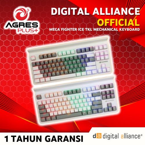Promo Keyboard Gaming Digital Alliance TKL SE Mechanical Meca Fighter Ice GW - Switch Brown ...