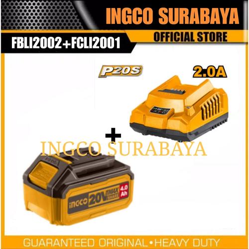 Jual INGCO FBCPK1214 PAKET BUNDLING BATERAI 4.0AH BATTERY AND CHARGER ...