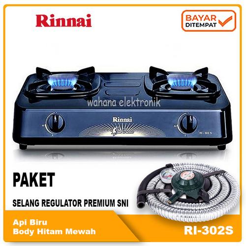 Jual Rinnai RI-302S Kompor Gas 2 Tungku + Selang Paket Regulator Gas ...