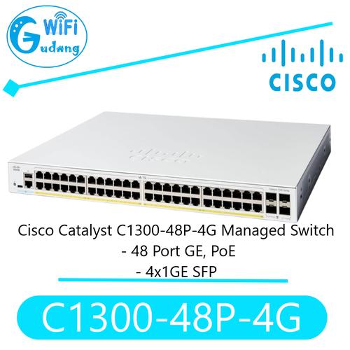 Jual Cisco C1300-48P-4G Managed Switch, Catalyst 1300 48-port GE, PoE ...