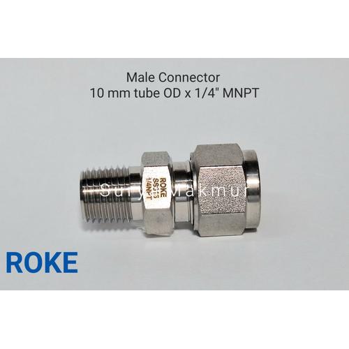 Jual Male Connector 10 mm tube OD x 1/4" MNPT brand ROKE - Jakarta ...