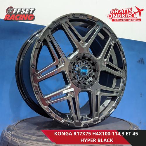 Jual Velg Mobil HSR R17 Lebar 75 Rata Baut 4 Dobel Pcd Offset 45 Black ...