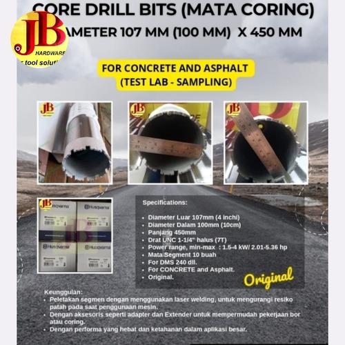 Jual Corebit Mata Coring contoh LAB 4 inchi merk Husqvarna 107mm 10 ...