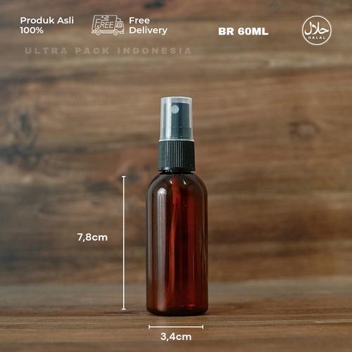 Jual BOTOL PET BR 60ML AMBER & SPRAYER HITAM [ KEMASAN BOTOL SPRAY ...