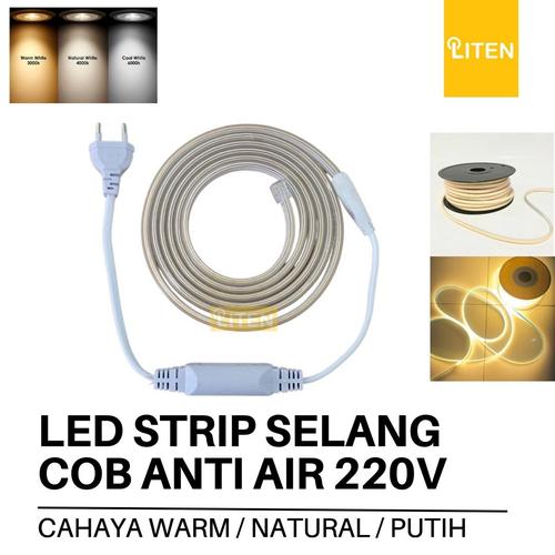 Jual LITEN Lampu LED STRIP COB AC 220V IP65 Selang MATA RAPAT OUTDOOR ...