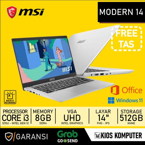 Jual MSI MODERN 14 9S7-14J111-1059 INTEL CORE I3 1215U DDR4 8GB SSD ...